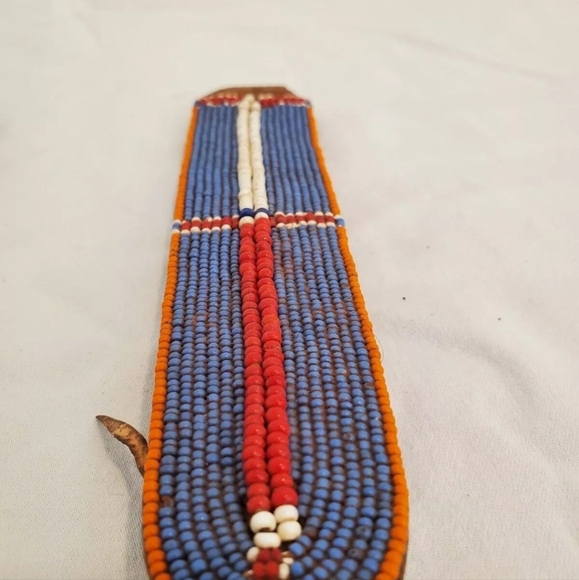 Jewelry | African Maasai Beaded Ear Flaps Handmade Hand Beaded Leather ...